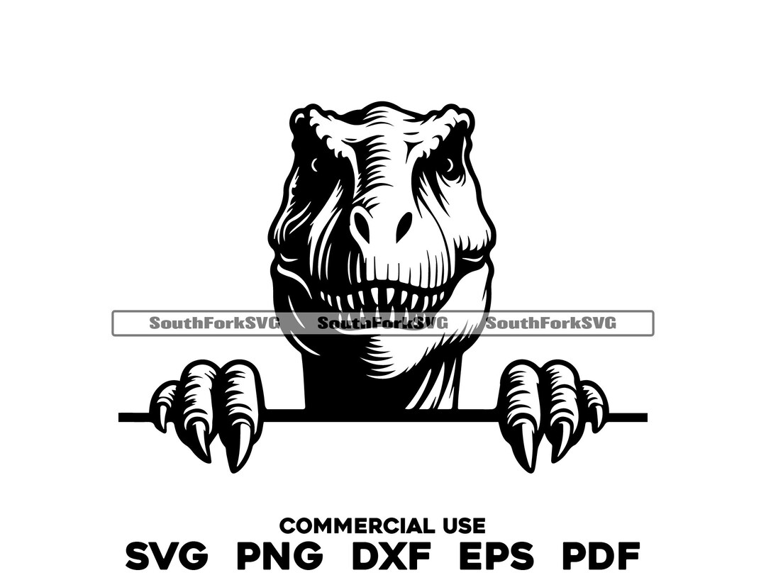 Peeking Trex Tyrannosaurus Rex Svg Png Dxf Eps Pdf | Vector Graphic ...
