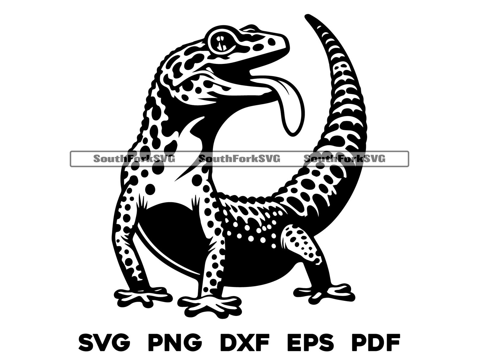 Leopard Gecko Design Svg Png Dxf Eps Pdf Vector Graphic Cut File Laser ...