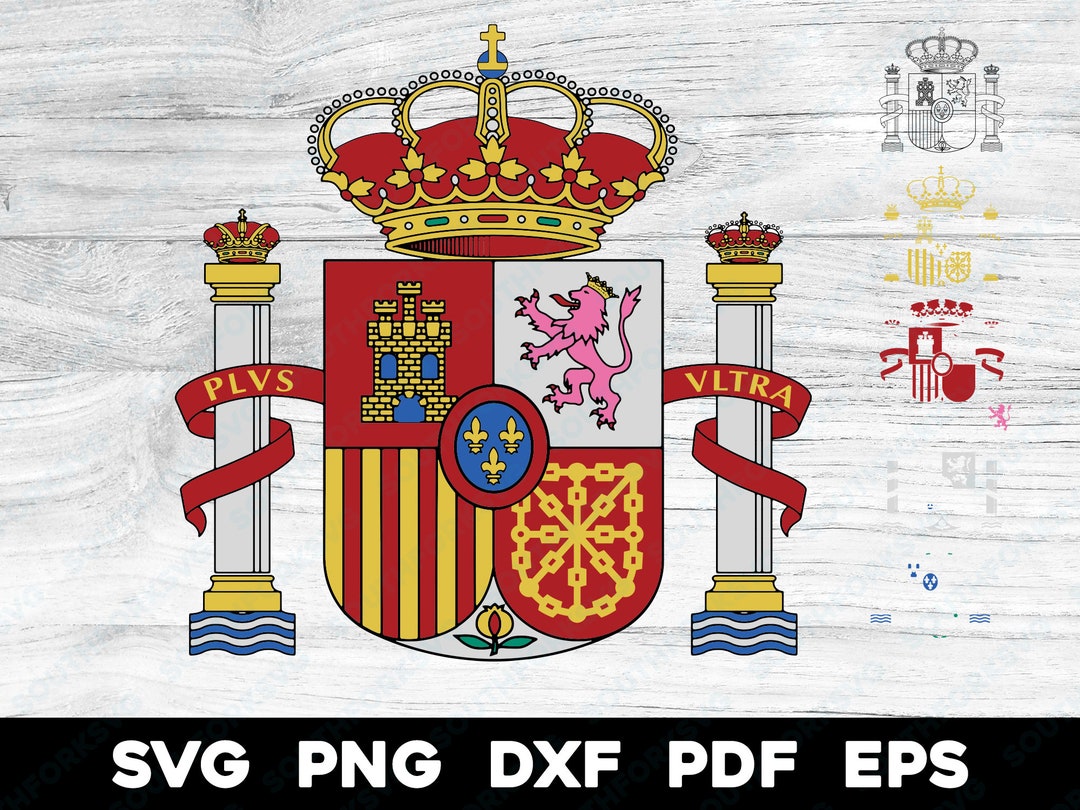 Spain National Country Flag Crest | Svg Png Dxf Eps Pdf | Vector ...