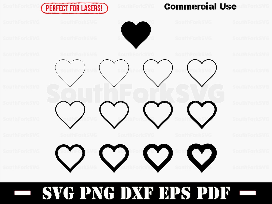 Heart Line Stroke Bundle | Svg Png Dxf Eps Pdf | Vector Graphic Design ...