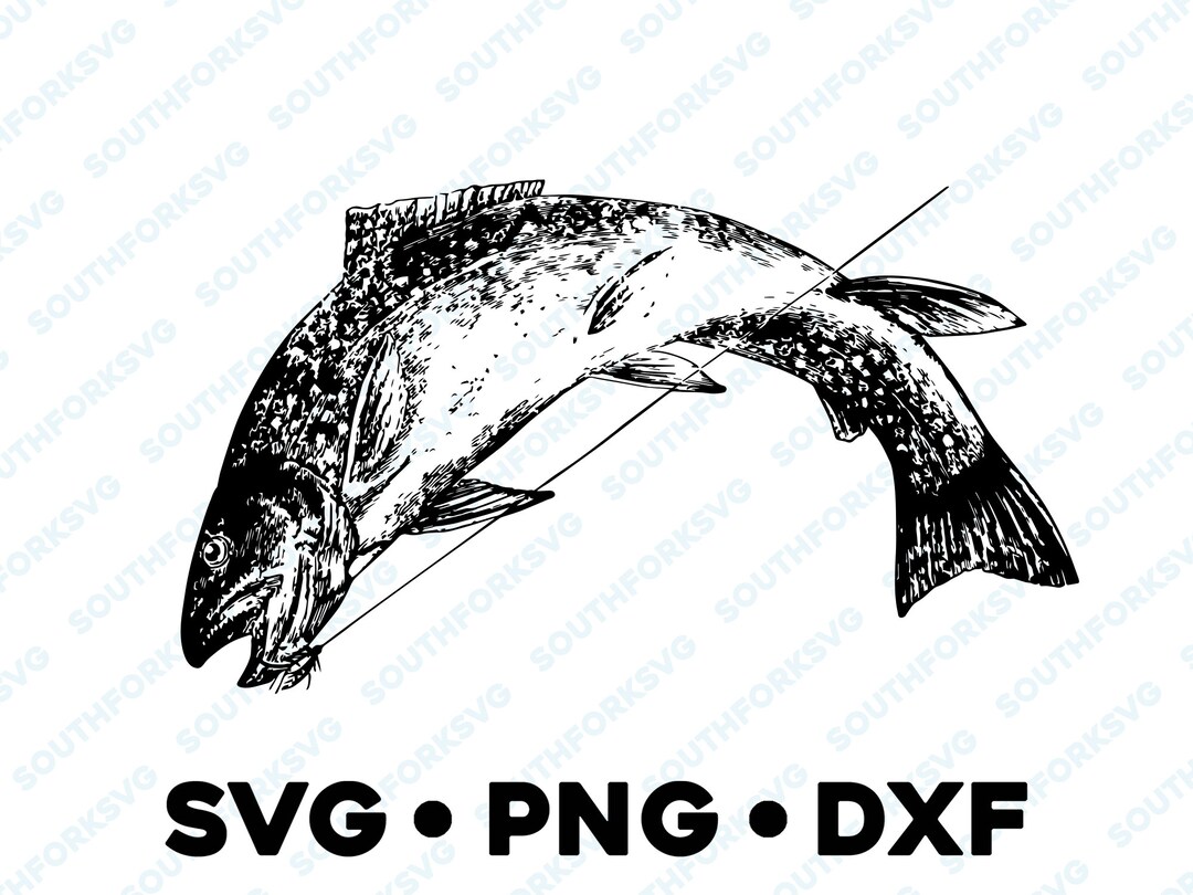 Brook Trout Jumping Rainbow Brown Salmon SVG PNG DXF Transparent Vector ...