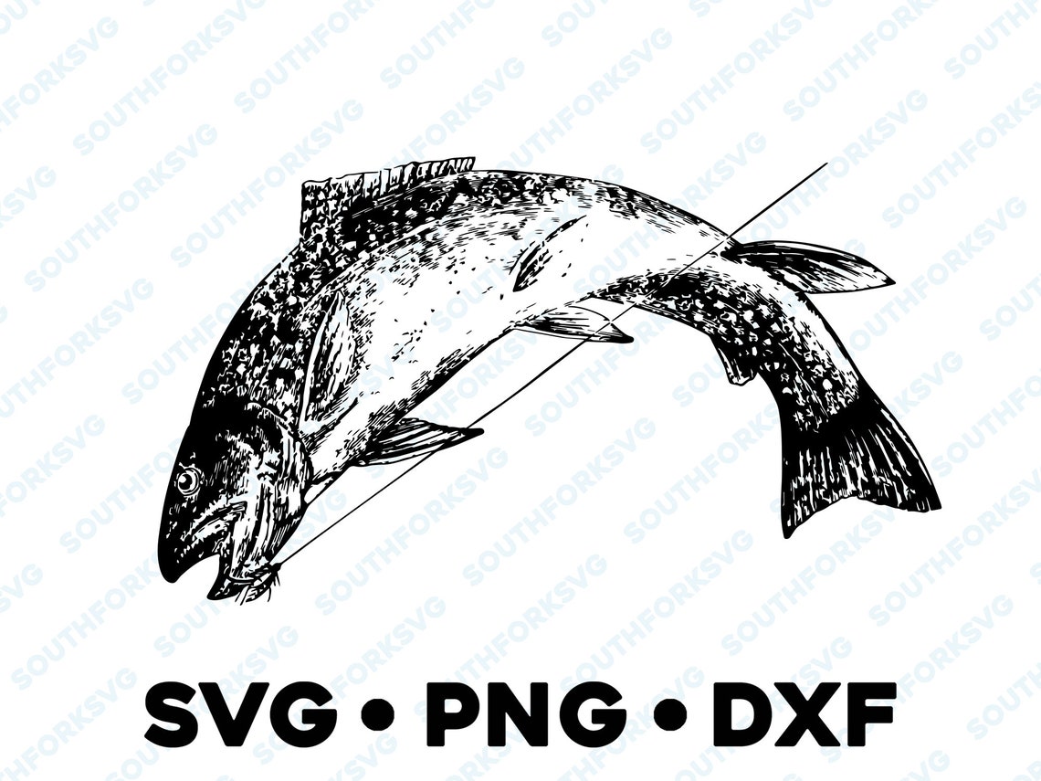 Brook Trout Jumping Rainbow Brown Salmon SVG PNG DXF - Etsy