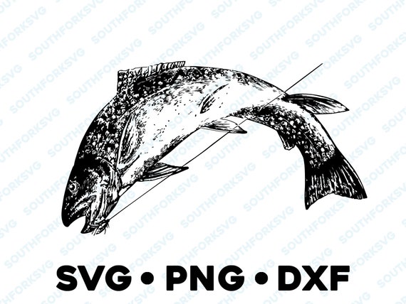 Brook Trout Jumping Rainbow Brown Salmon SVG PNG DXF - Etsy