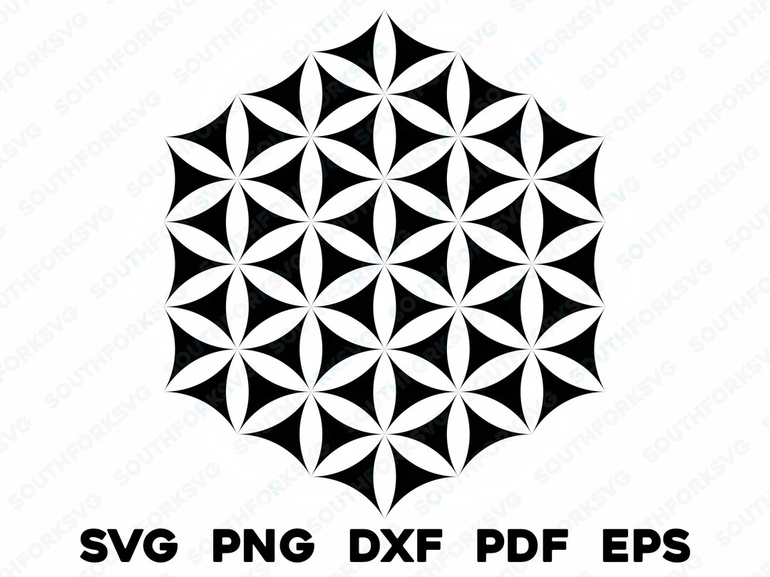 Flower of Life 3 Svg Png Dxf Eps Pdf | Graphic Design Cut Print Laser ...