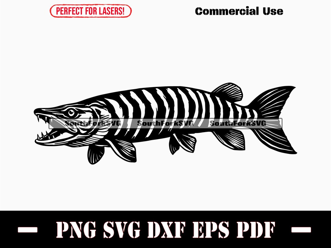 Musky Muskie Design Files Svg Png Dxf Eps Pdf | Transparent Vector ...