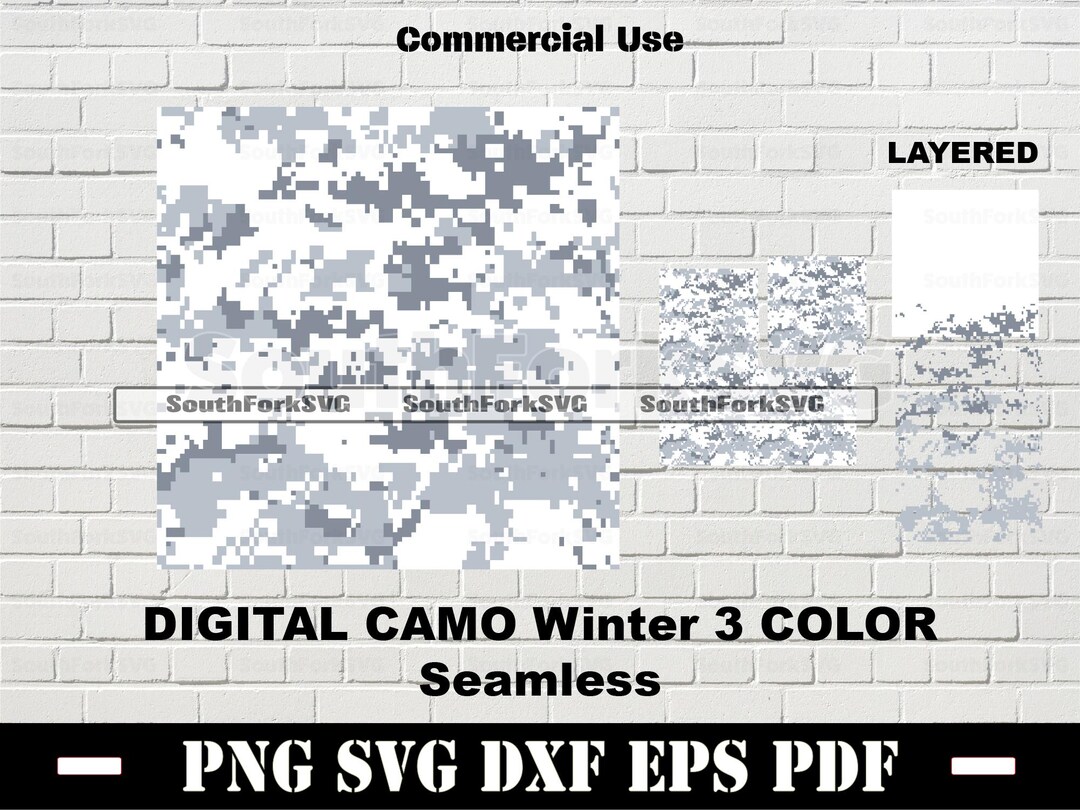Winter Arctic Snow Digital Camo Seamless Pattern | Svg Png Dxf Eps Pdf ...