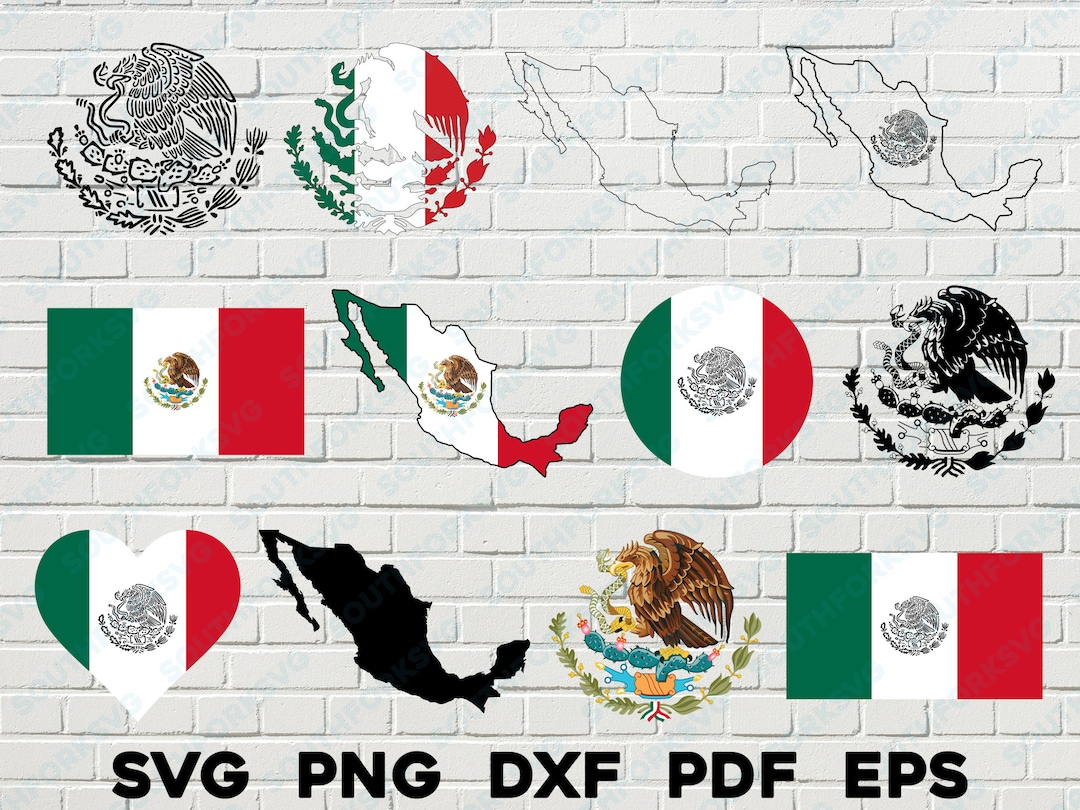 Mexico Flag Bundle 2 | Svg Png Dxf Eps Pdf | Vector Graphic Design ...