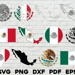 Mexico Flag Bundle 2 | Svg Png Dxf Eps Pdf | Vector Graphic Design ...