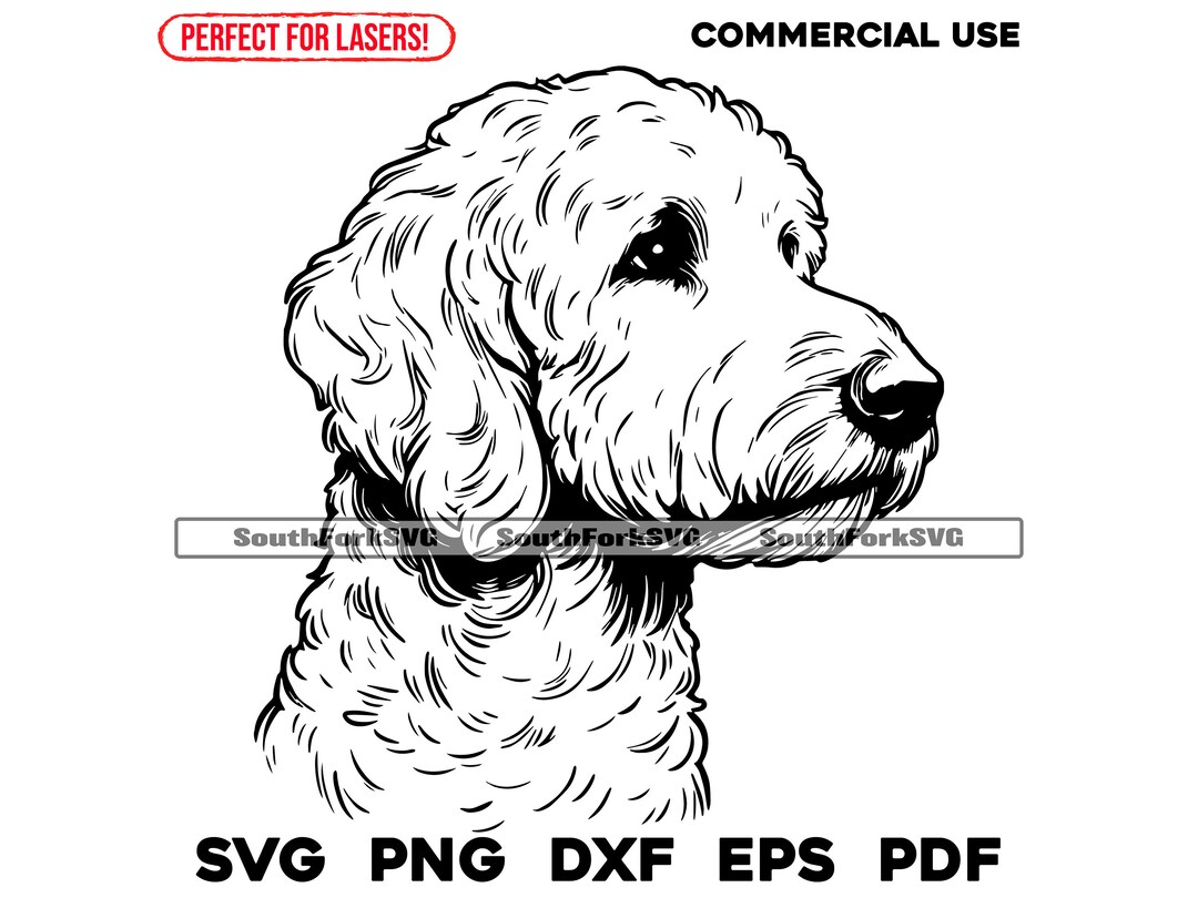 Goldendoodle Portrait Svg Png Dxf Eps Pdf | Vector Graphic Cut File ...