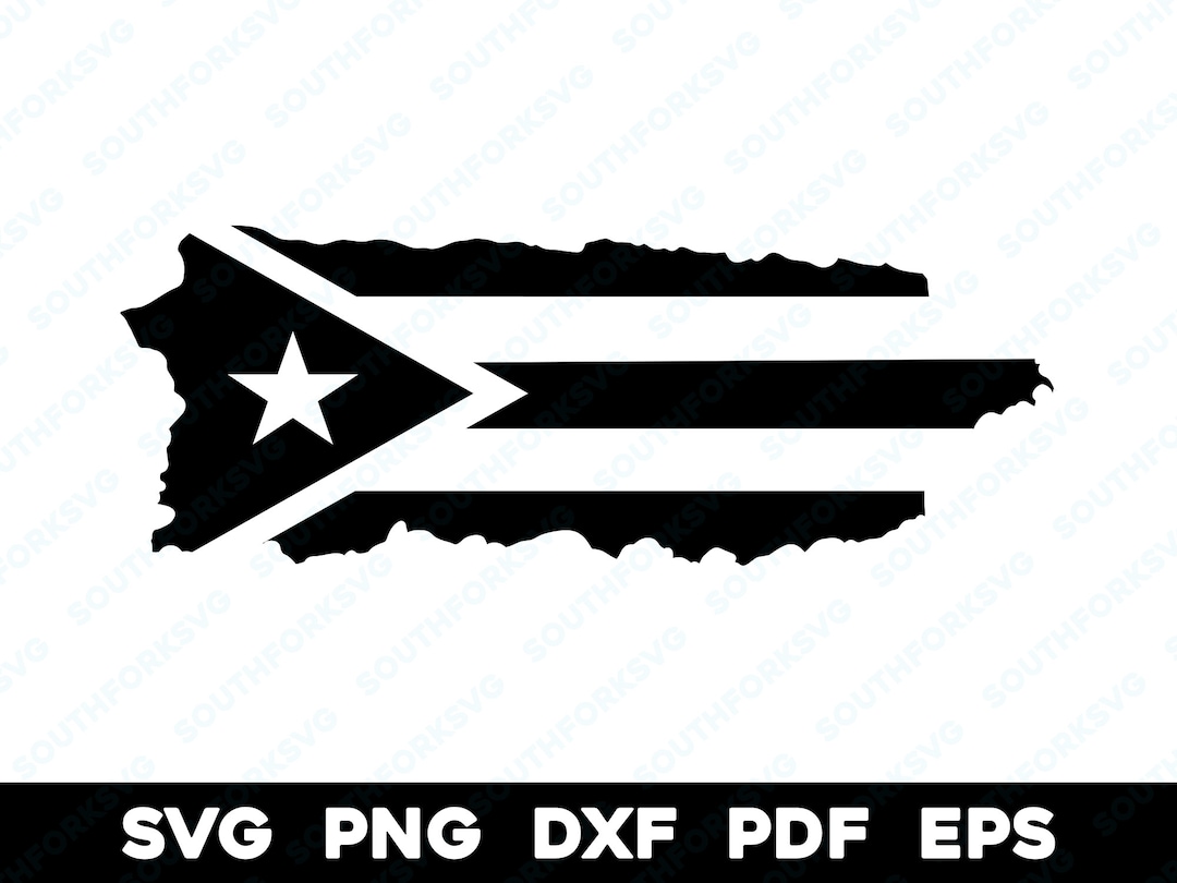 Puerto Rico Flag Shape Transparent Svg Png Dxf Eps Pdf Vector Graphic Design Cut Print Dye Sub ...