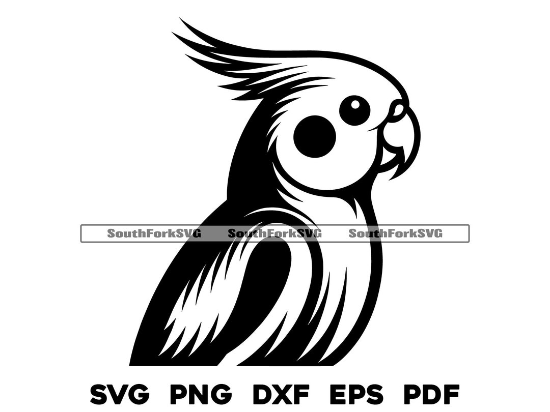 Simple Cockatiel Bird Head Design 1 | Svg Png Dxf Eps Pdf | Vector ...
