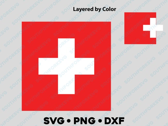 Switzerland National Country Flag Svg Png Dxf Layered by Color - Etsy