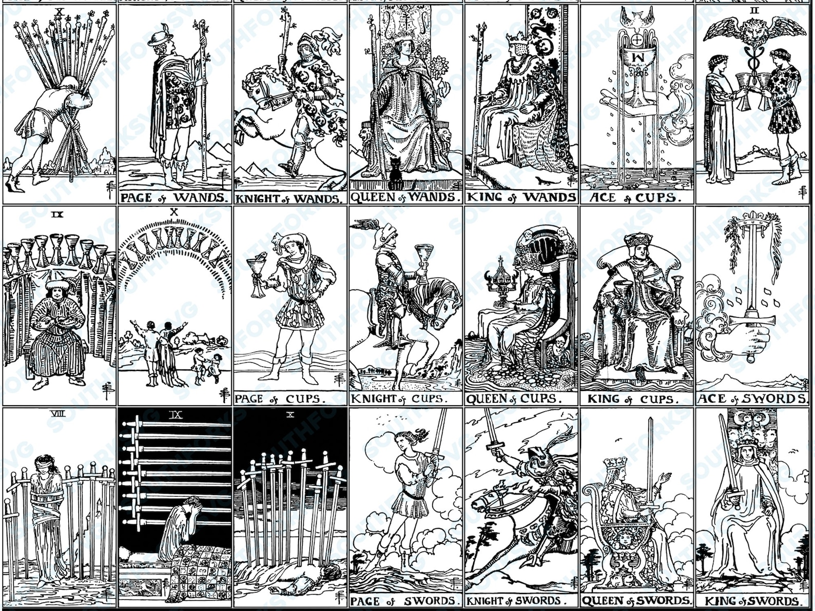 Full PNG Set 78 Rider Waite Smith Tarot Card Deck Bundle - Etsy