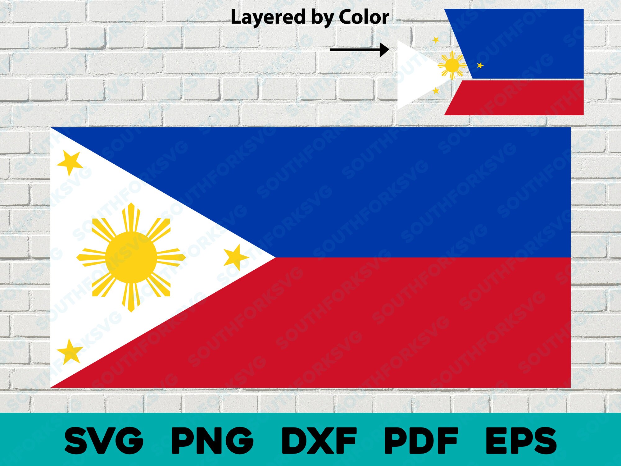 Philippines National Country Flag Svg Png Dxf Eps Pdf Layered - Etsy ...