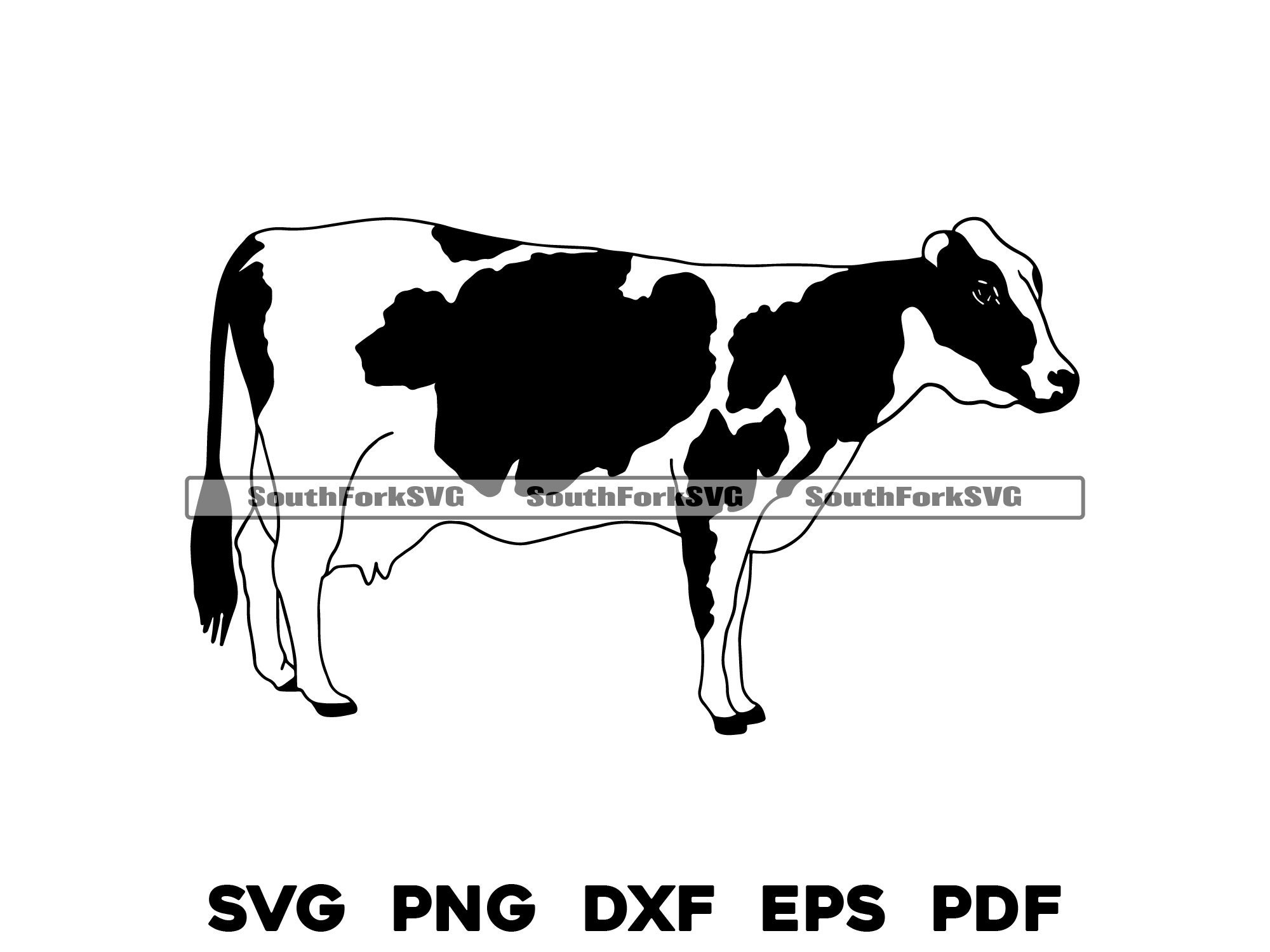 Dairy Cow Design Files Svg Png Dxf Eps Pdf | Laser Engrave Cut Print ...