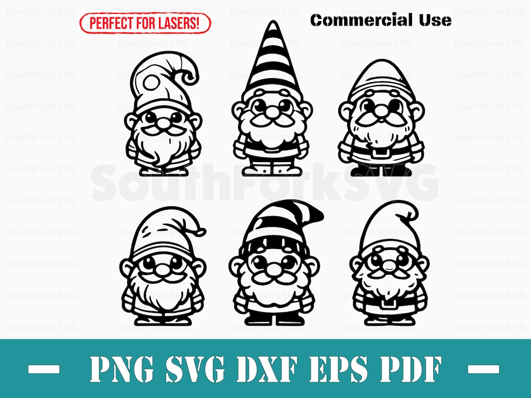 Simple Gnomes Bundle Svg Png Dxf Eps Pdf | Vector Graphic Cut Print Dye ...