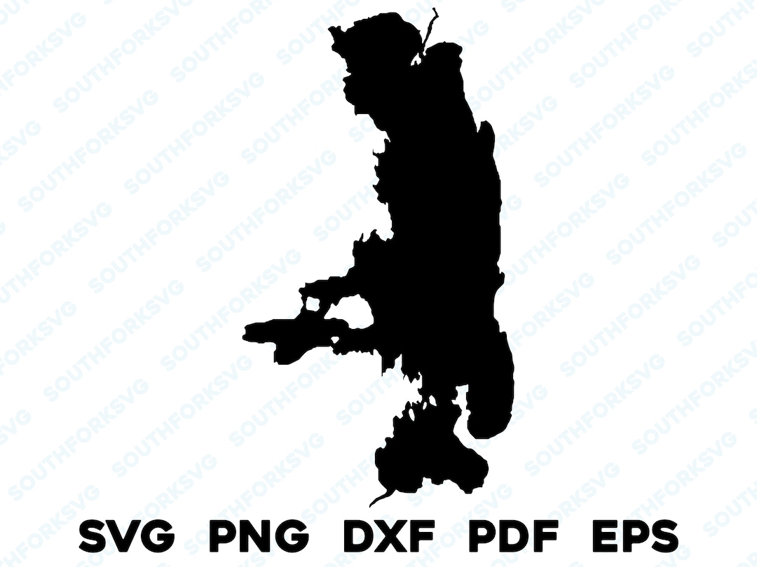 Flathead Lake Montana Map Shape Silhouette Svg Png Dxf Pdf Eps Vector ...