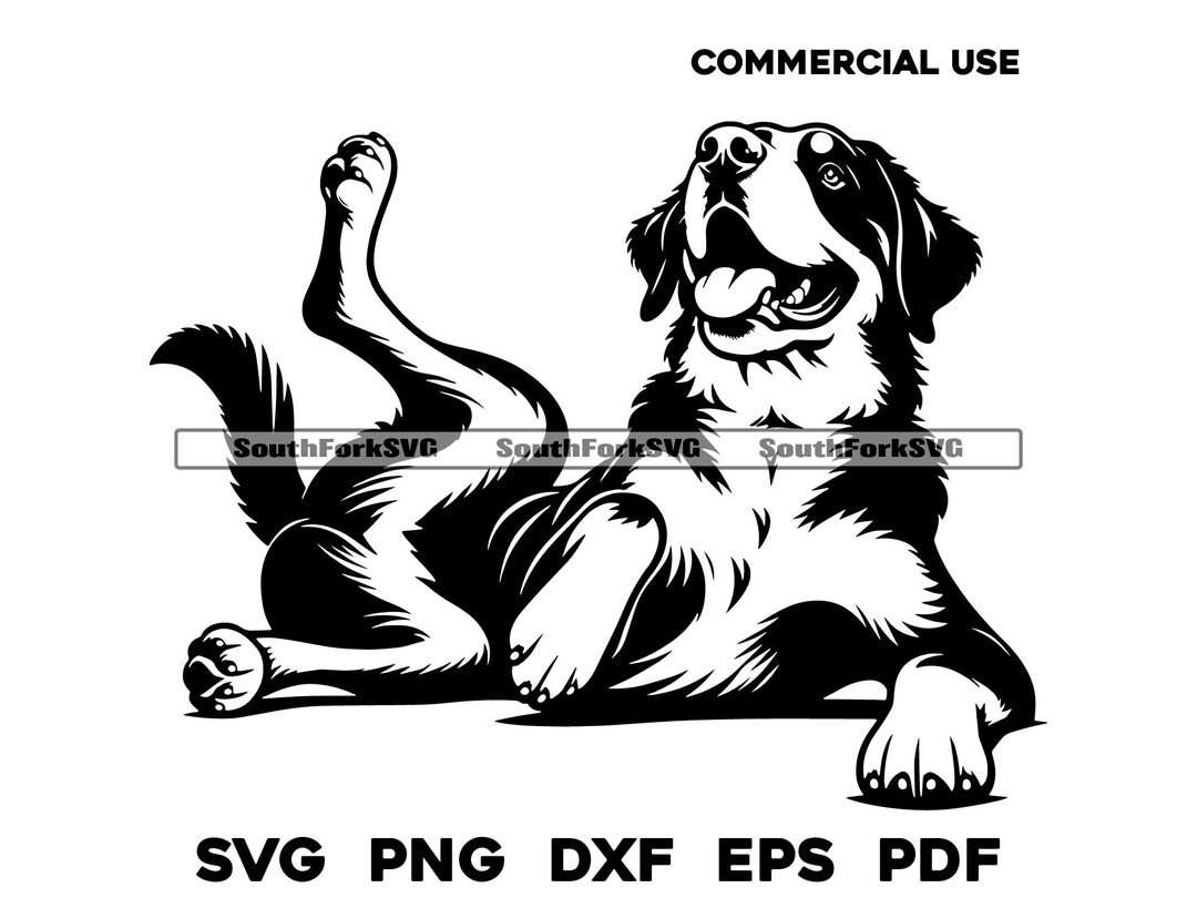 Playing Greater Swiss Mountain Dog Svg Png Dxf Eps Pdf Vector Graphic ...