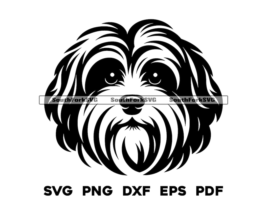 Havanese Dog Head Design | Svg Png Dxf Eps Pdf | Vector Graphic Cut ...