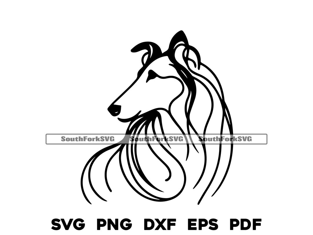 Collie Dog Line Art Design | Svg Png Dxf Eps Pdf | Vector Graphic Cut ...