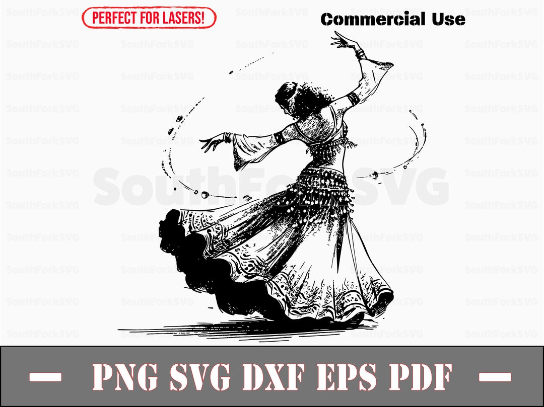 Laser Engrave Files Belly Dancer Svg Png Dxf Eps Pdf Vector Graphic ...