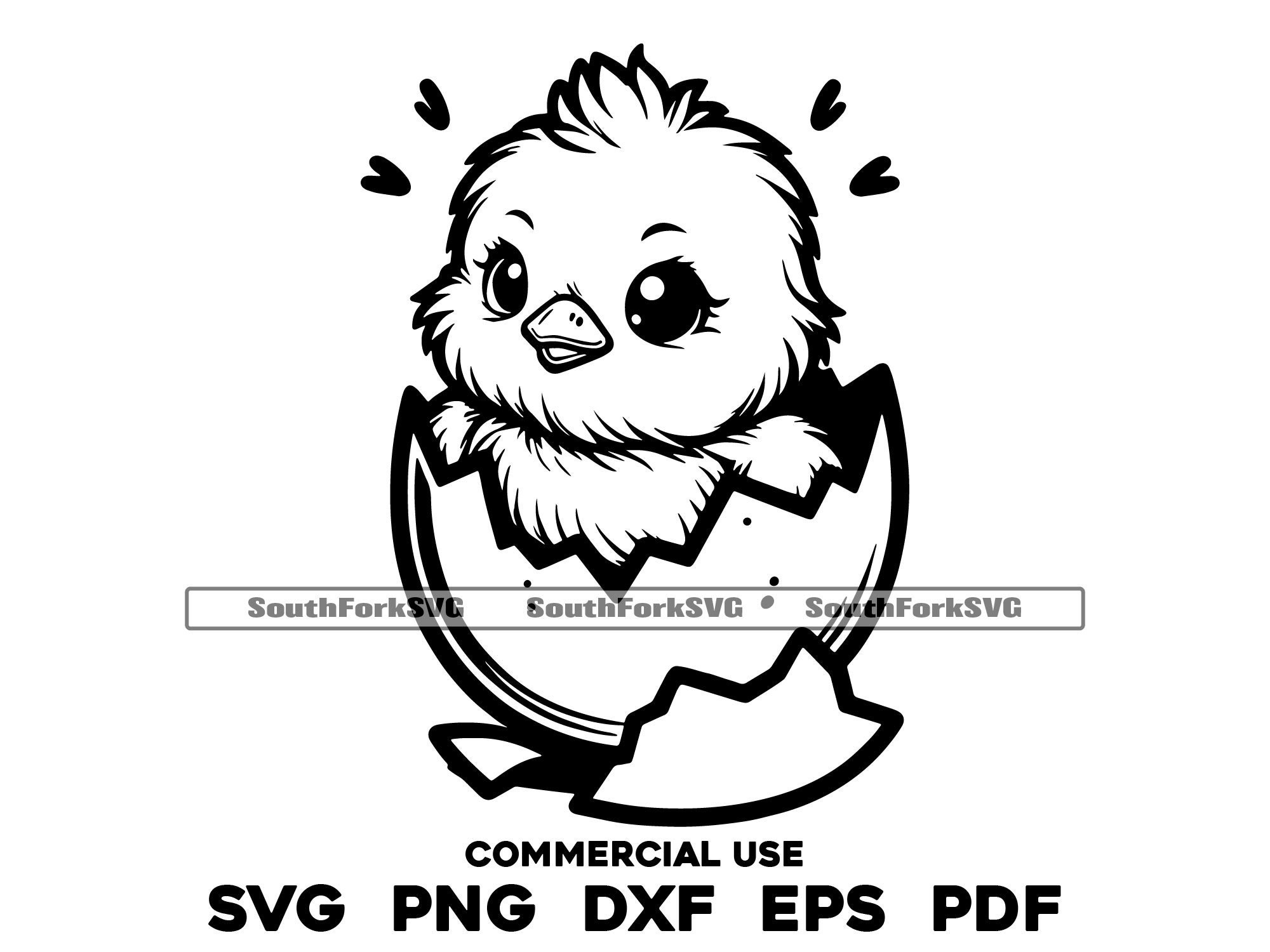 Baby Chick Hatching From Egg Design Svg Png Dxf Eps Pdf Vector Graphic ...