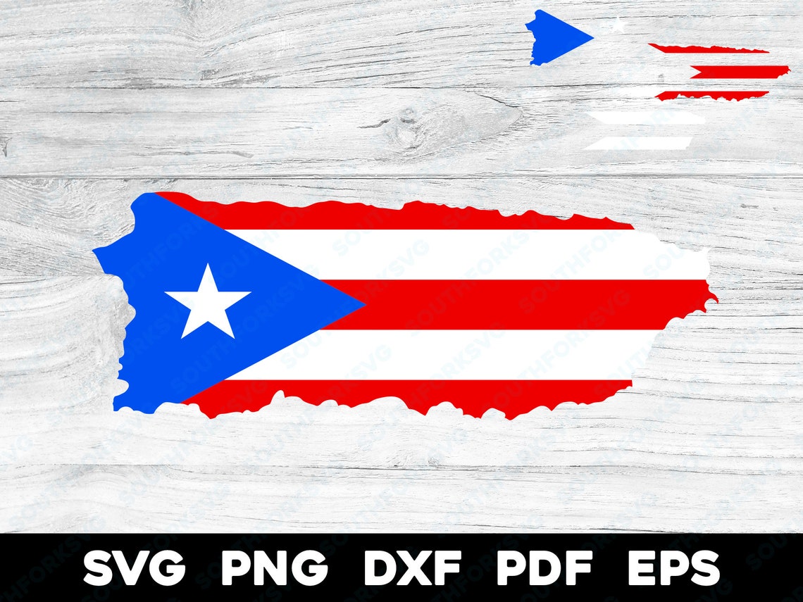 Puerto Rico Flag Shape Layered | Svg Png Dxf Eps Pdf | Vector Graphic ...