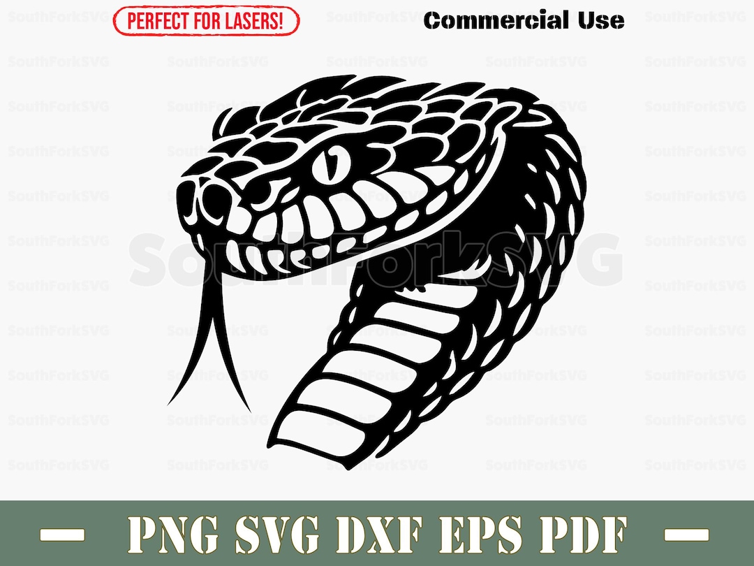 Snake Head Svg Png Dxf Eps Pdf | Vector Graphic Cut File Laser Clip Art ...