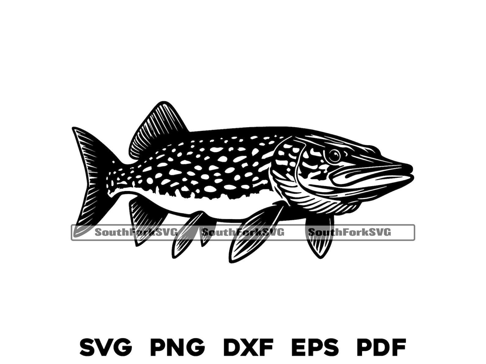 Northern Pike Svg Png Dxf Eps Pdf Laser Cnc Vinyl Cut Print Dye Sub ...