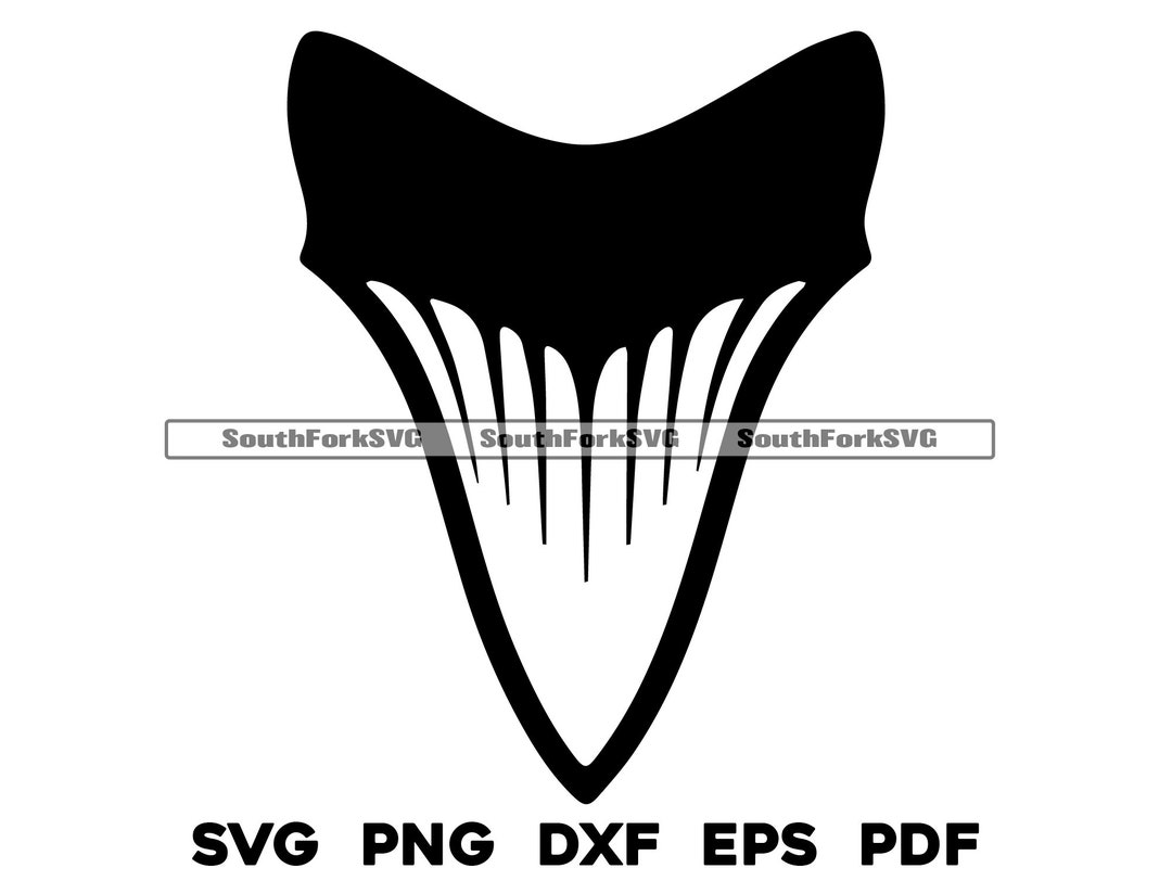 Shark's Tooth Svg Png Dxf Eps Pdf | Vector Graphic Cut File Laser ...