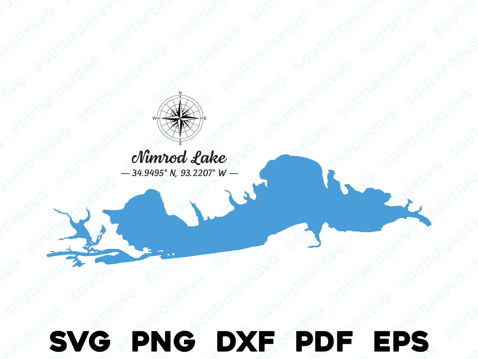 Nimrod Lake Arkansas Map Shape Outline Silhouette Svg Png Dxf - Etsy