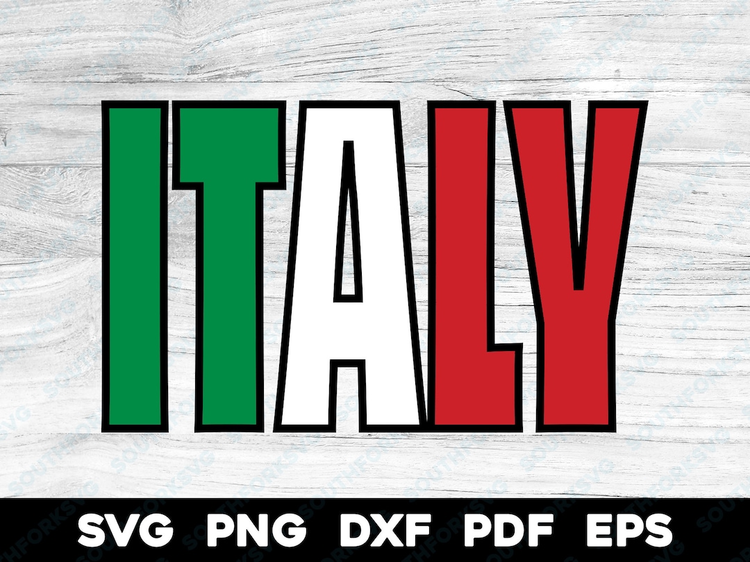 Italy Italian Flag Name Design | Svg Png Dxf Eps Pdf | Vector Graphic ...