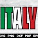 Italy Italian Flag Name Design | Svg Png Dxf Eps Pdf | Vector Graphic ...