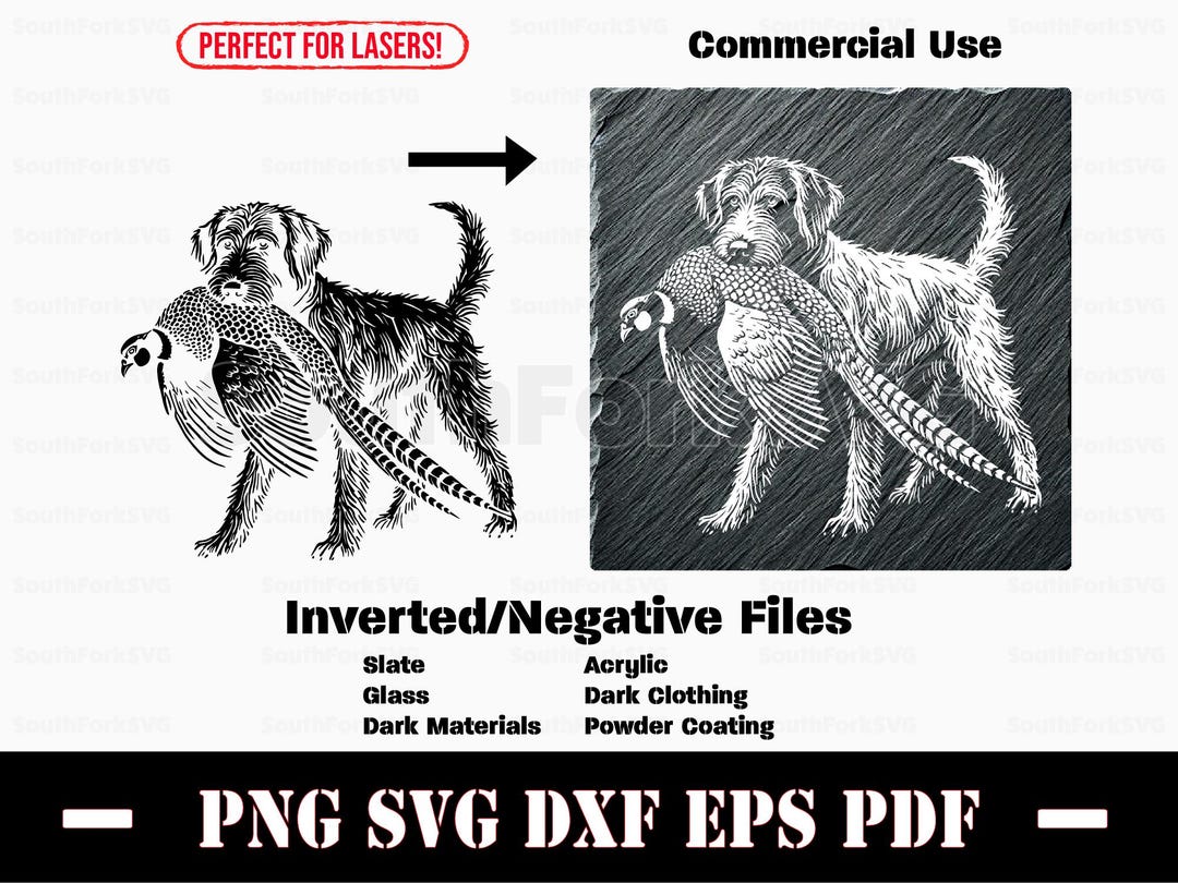 Inverted German Wiredhaired Pointer GWP Pheasant Svg Png Dxf Eps Pdf ...