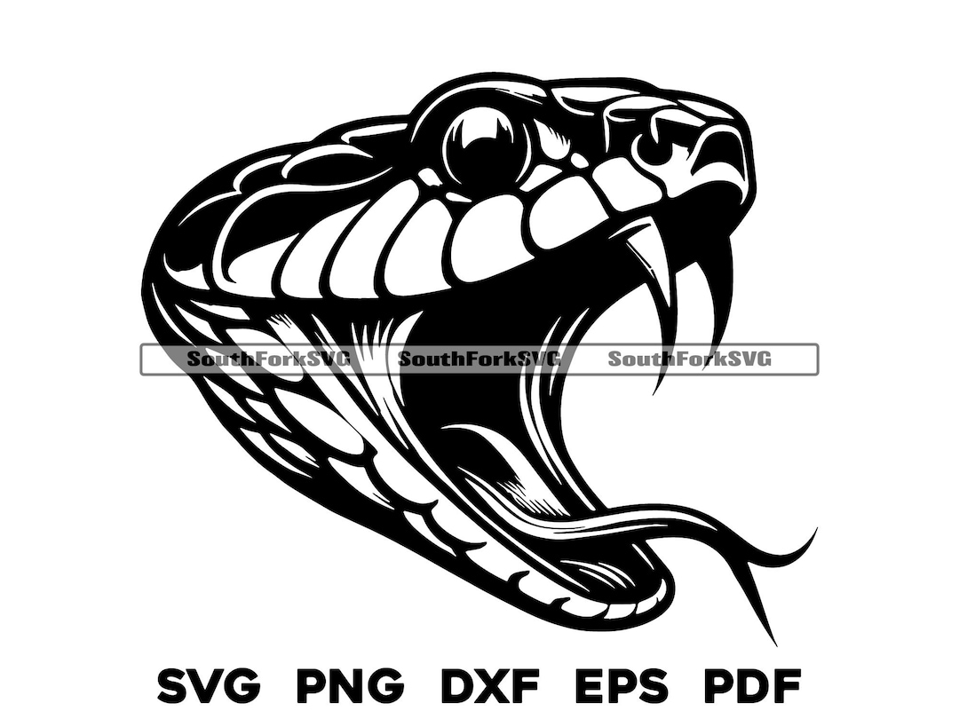 Hissing Snake Head Design | Svg Png Dxf Eps Pdf | Vector Graphic Cut ...