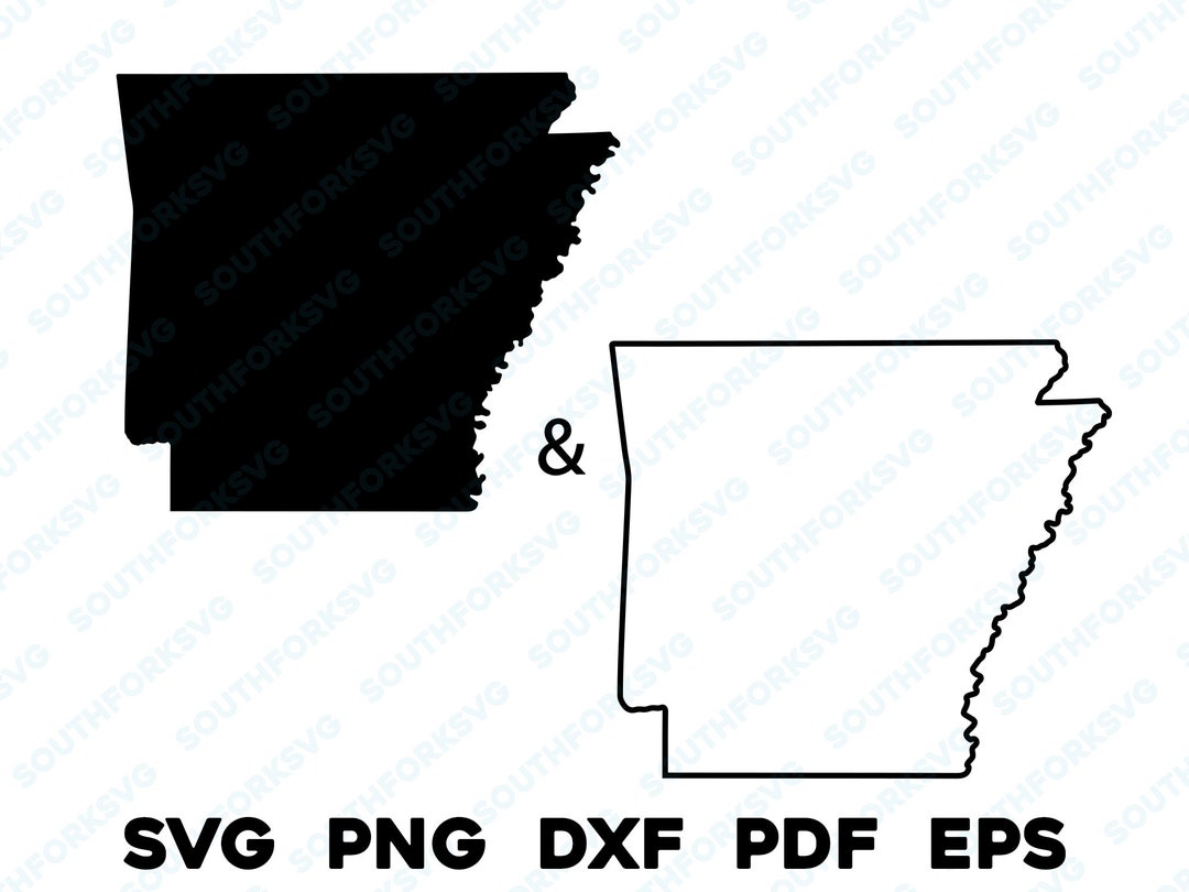 Arkansas State Silhouette & Outline Shapes Svg Png Dxf Pdf Eps Vector ...