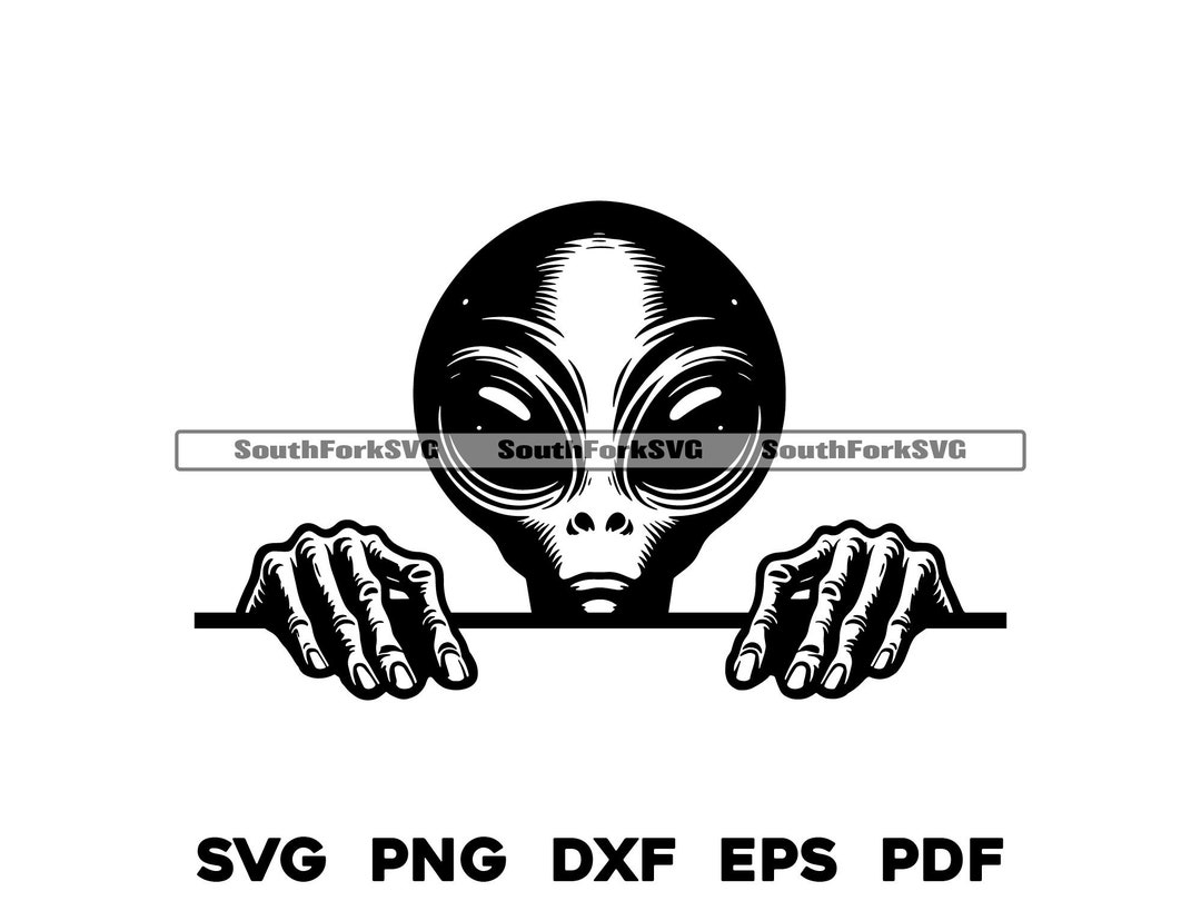 Peeking Alien Design 2 | Svg Png Dxf Pdf Eps | Vector Graphic Design ...