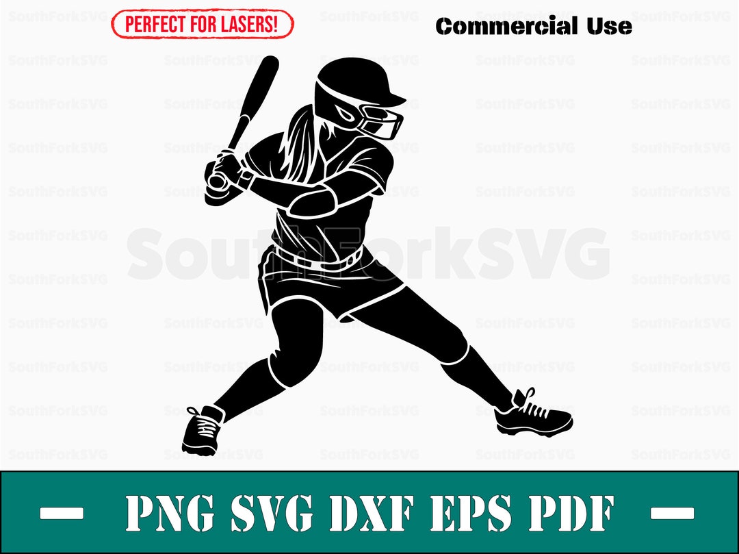 Softball Player Svg Png Dxf Eps Pdf Transparent Graphic Design Cut ...