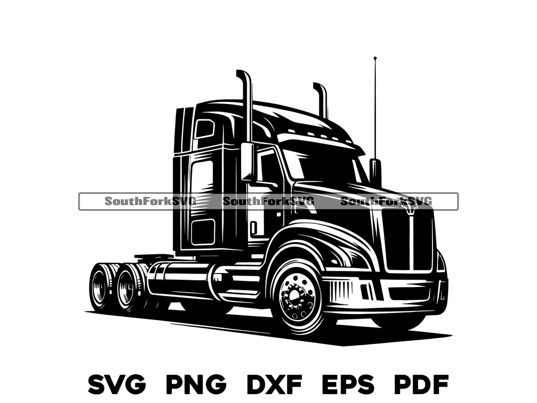 Semi Truck Design Svg Png Dxf Eps Pdf | Laser Engrave Cut Print Files ...