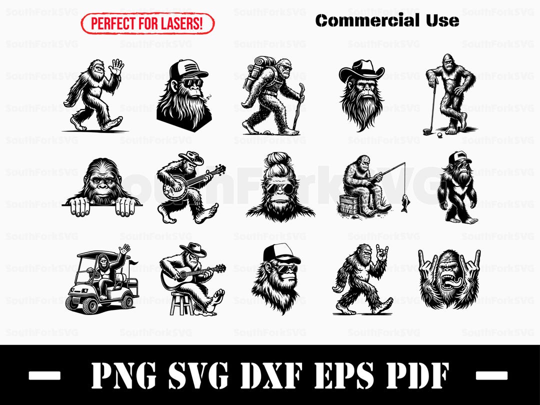Bigfoot SVG Bundle Svg Png Dxf Pdf Eps | Vector Graphic Design Cut ...