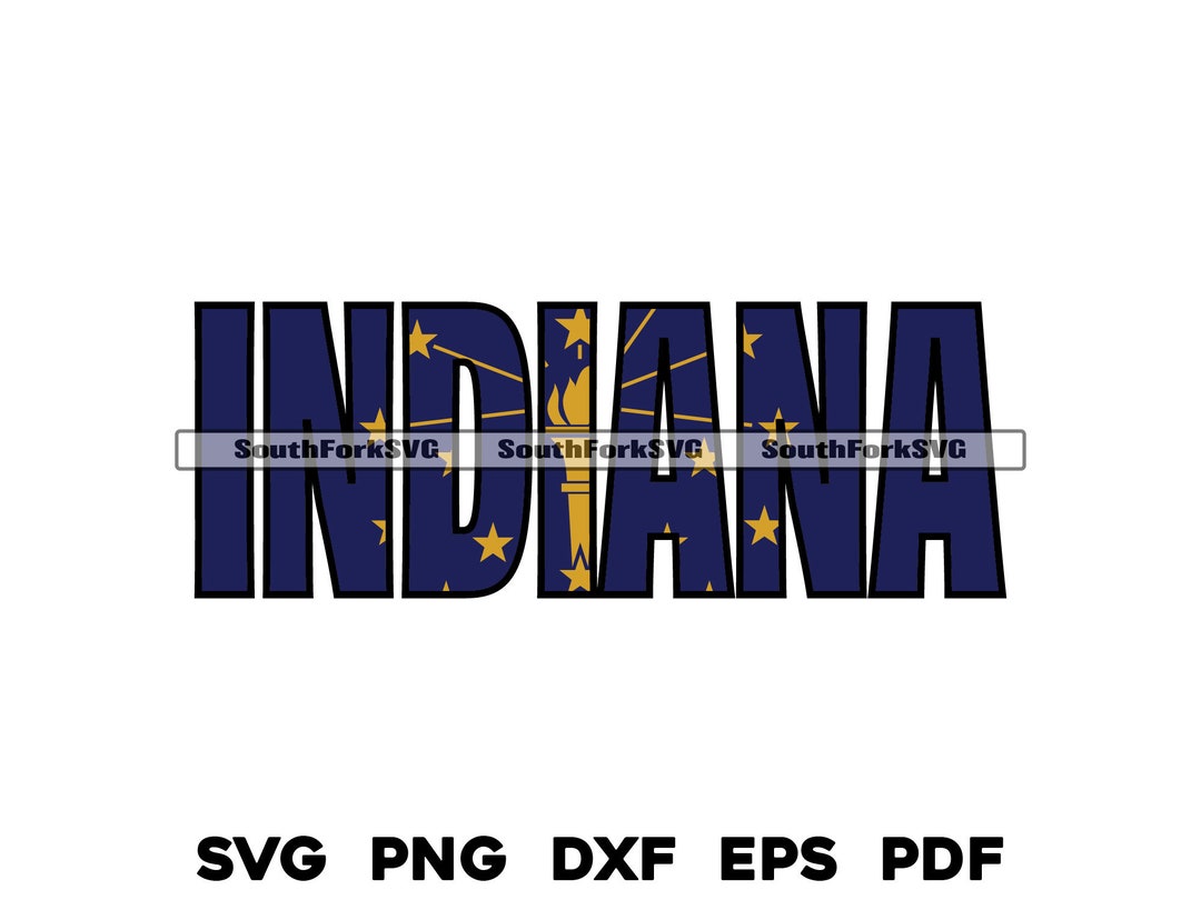 Indiana State Flag Name Design | Svg Png Dxf Eps Pdf | Graphic Design ...