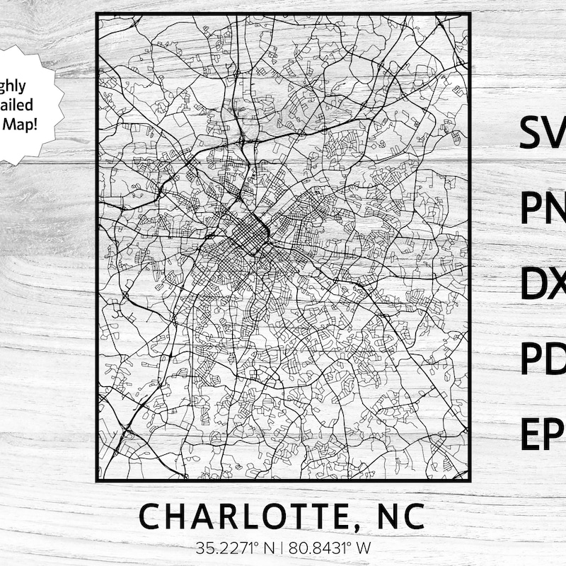 Charlotte Map - Etsy