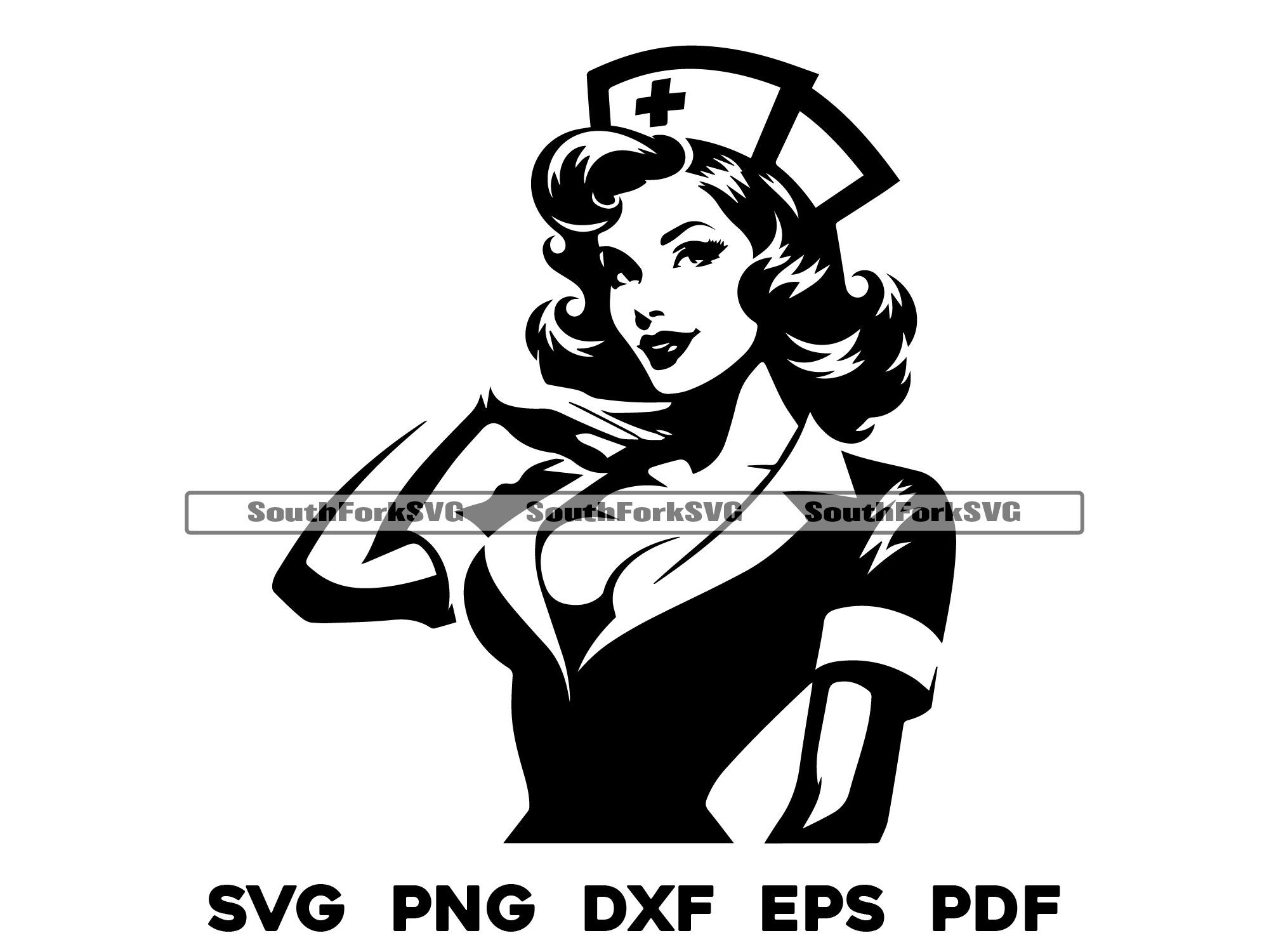 Pinup Girl Nurse Svg Png Dxf Eps Pdf Files | Cut Print Laser Engraving ...