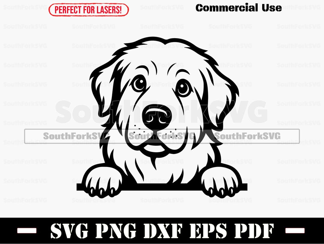 Peeking Great Pyrenees Dog Svg Png Dxf Eps Pdf | Vector Graphic Cut ...