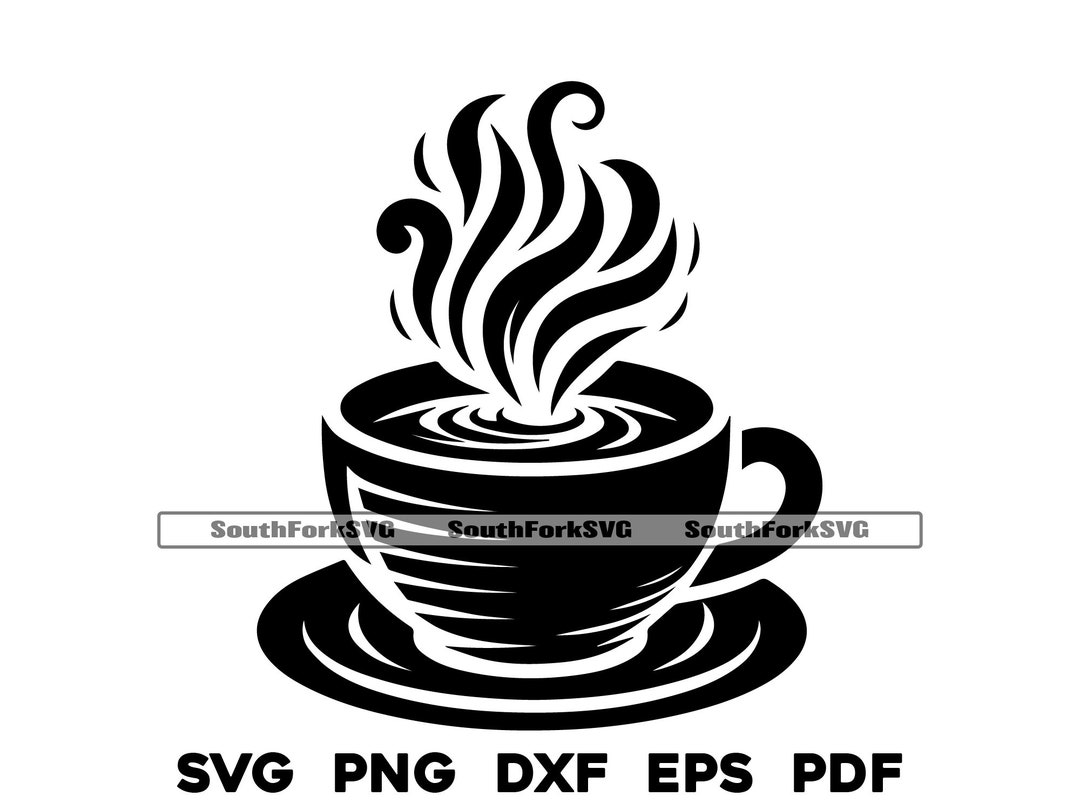 Hot Coffee Cup Design Svg Png Dxf Eps Pdf | Vector Graphic Cut File ...