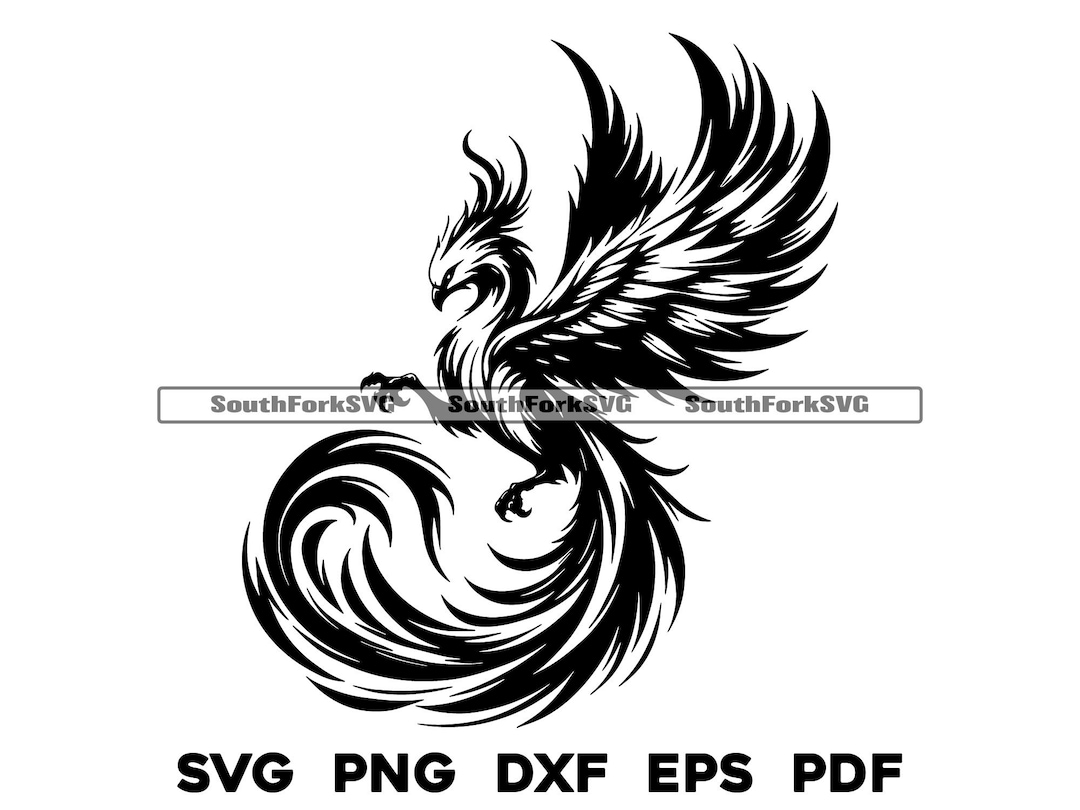 Simple Phoenix Bird Design 2 | Svg Png Dxf Eps Pdf | Vector Graphics ...
