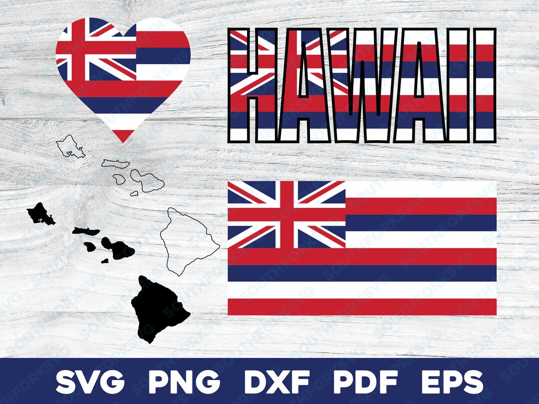 Hawaii State Flag Design Bundle Svg Png Dxf Eps Pdf | Vector Graphic ...