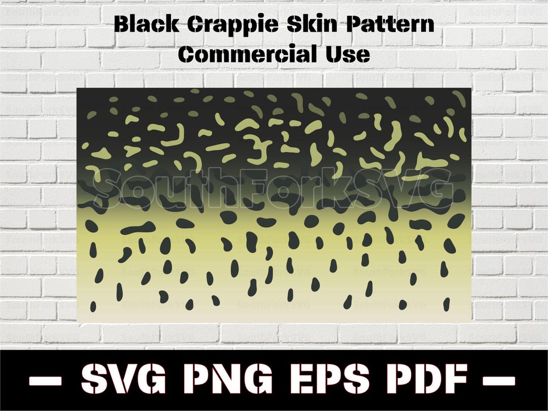Black Crappie Skin Pattern Svg Png Eps Pdf | Pike Perch Muskie Lake ...