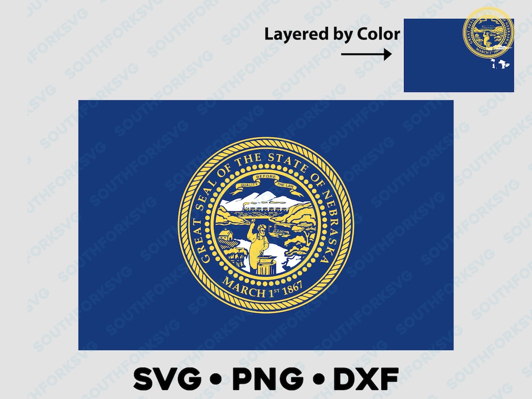 Nebraska State Flag Svg Png Dxf Vector Graphic Design Digital File U.S ...