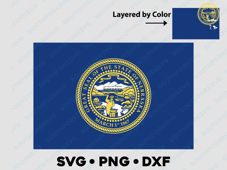 Bandera del Estado de Nebraska svg png dxf diseño gráfico vectorial ...